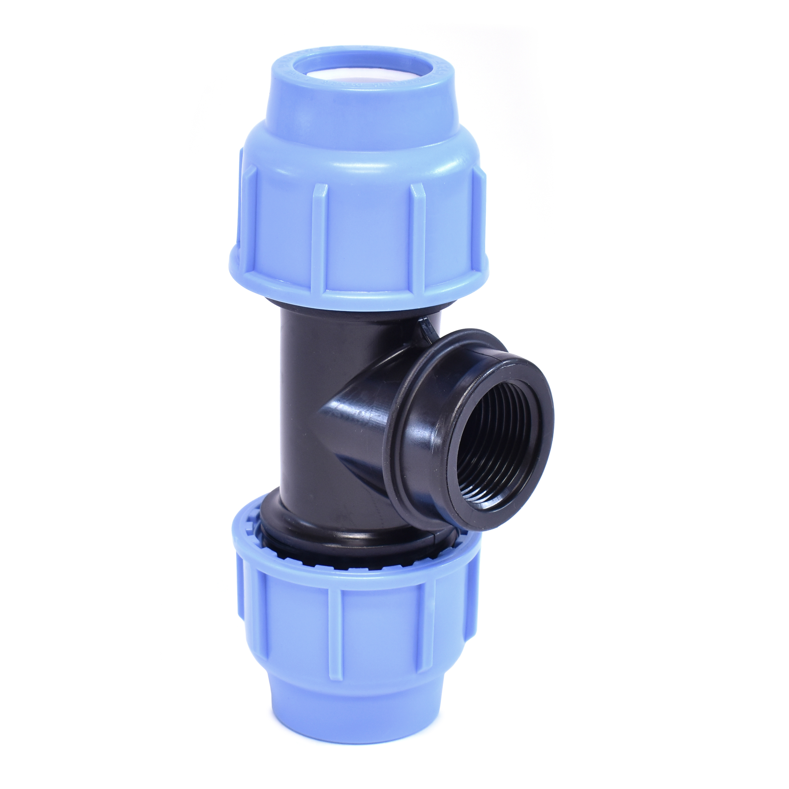 PE Tyleen Koppeling T-stuk (2x Klemverbinding / 1x Binnendraad) - Tylee